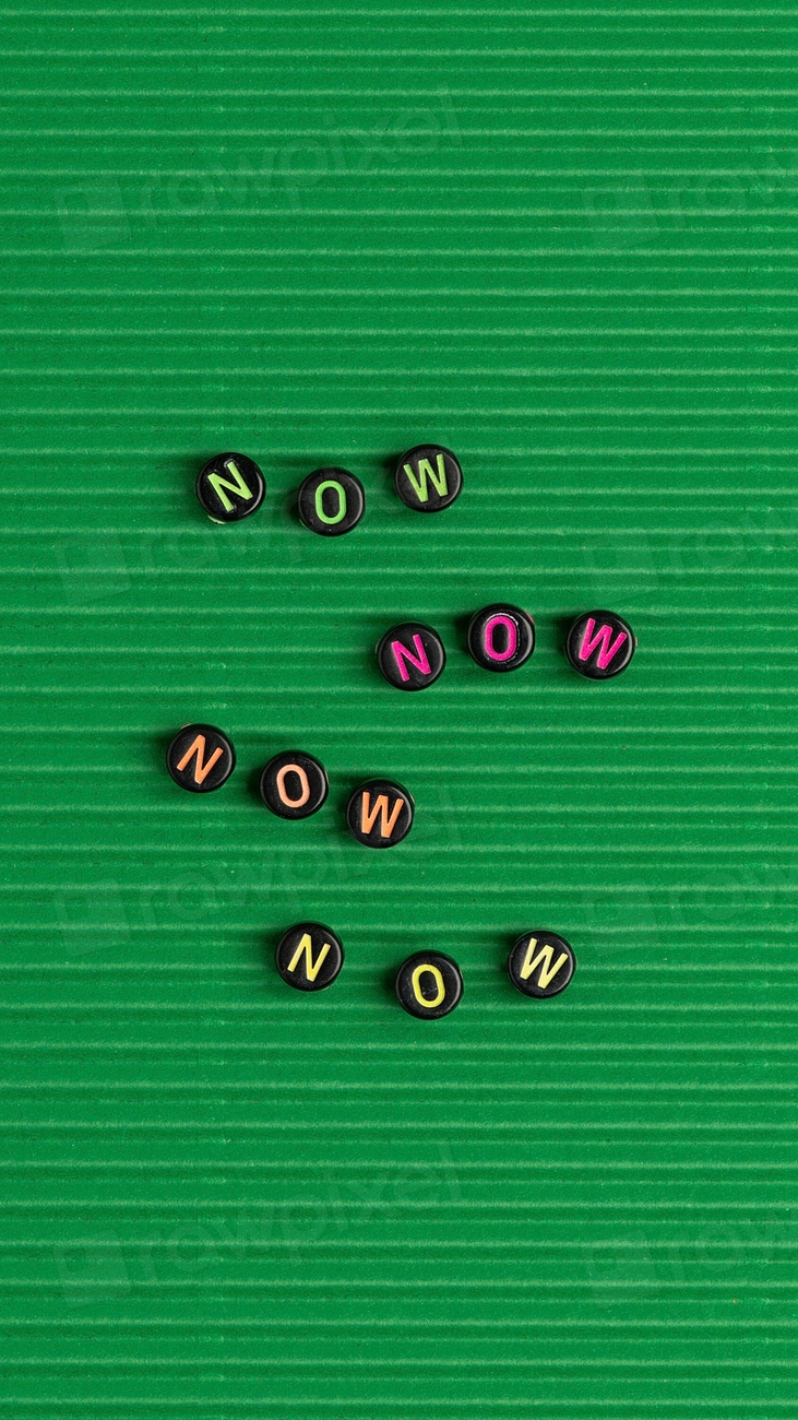 NOW beads lettering word typography | Free Photo - rawpixel