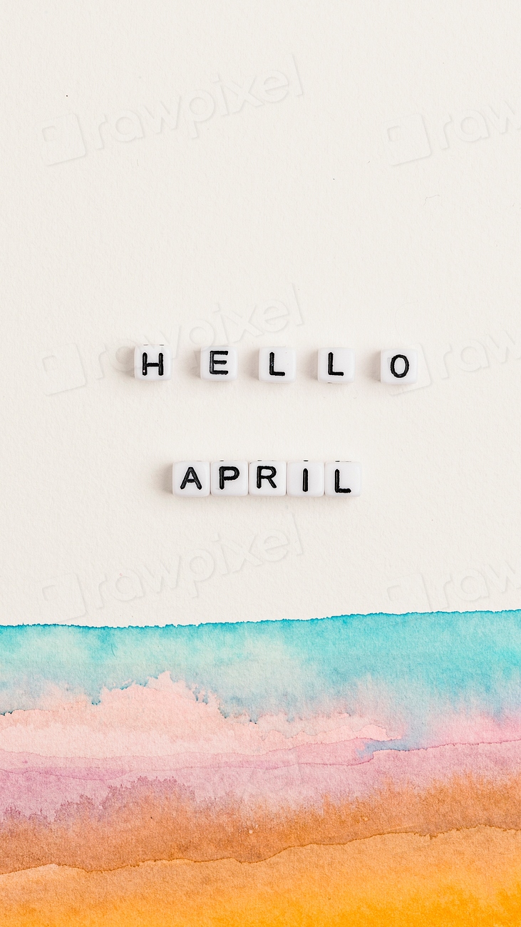 White HELLO APRIL beads word | Free Photo - rawpixel