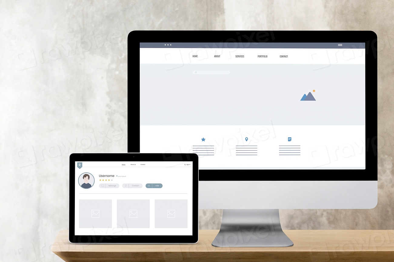 Computer and tablet screen psd | Premium PSD Mockup - rawpixel