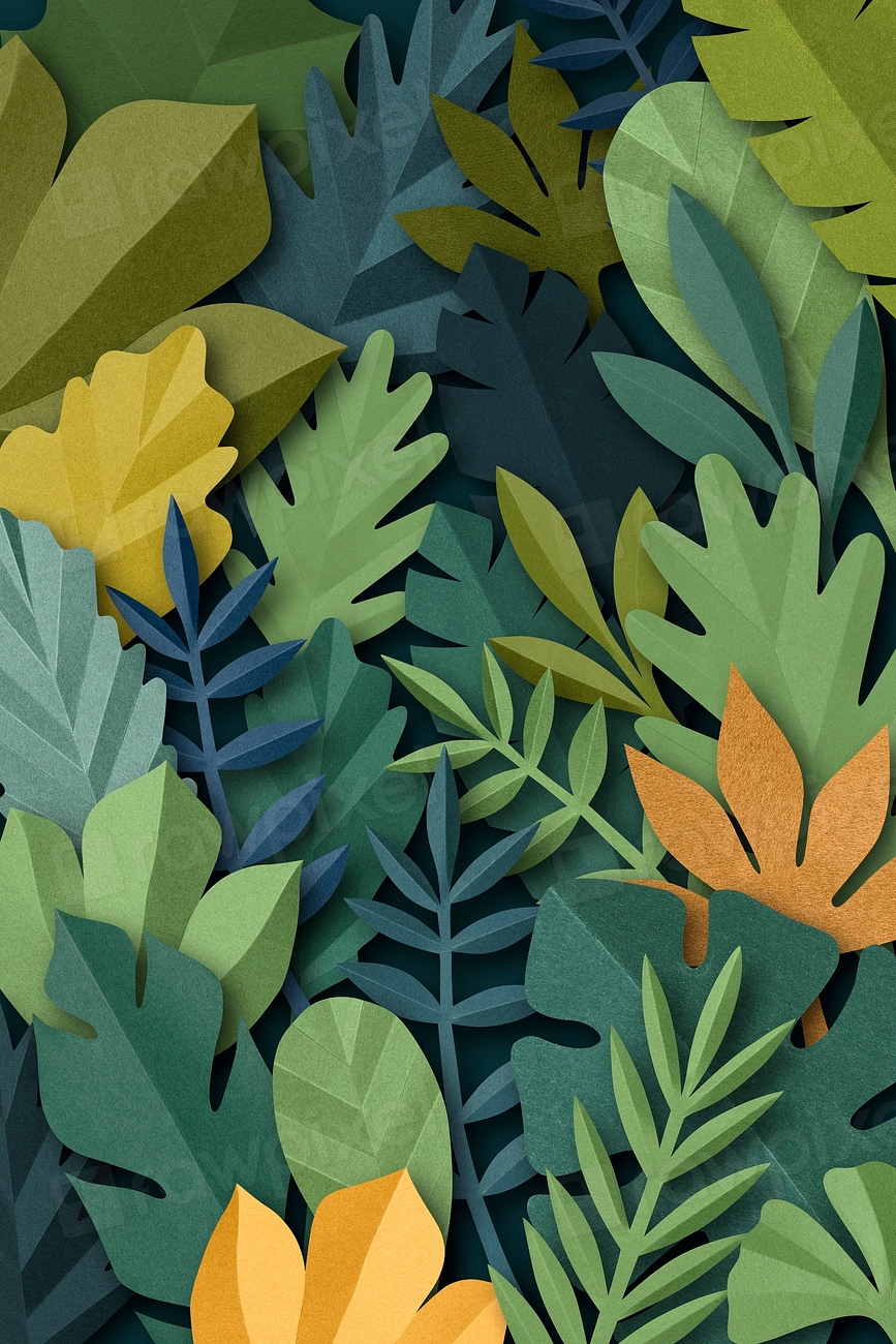 Paper craft leaf background psd | Premium PSD - rawpixel