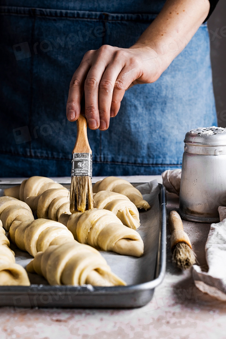 Croissant baking preparation food photography | Premium Photo - rawpixel