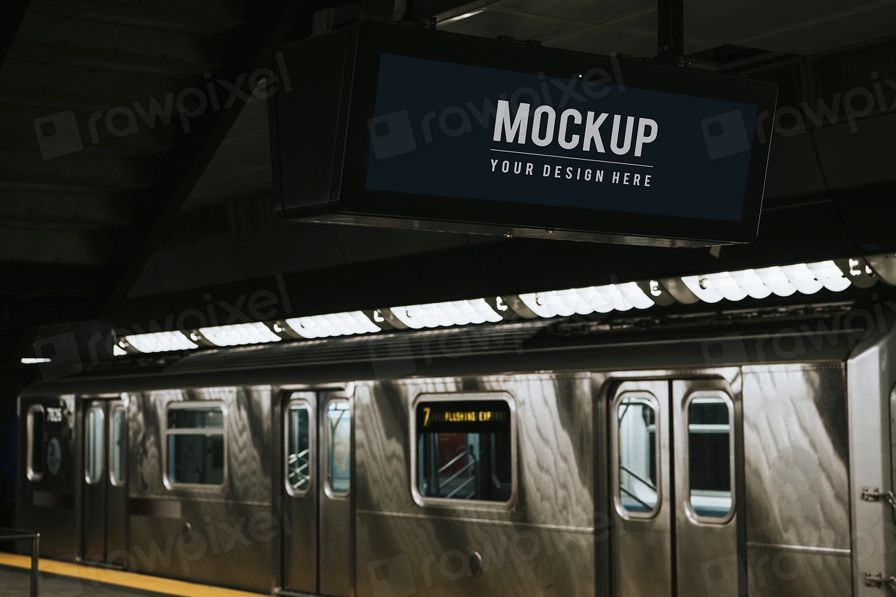 Information board mockup train station | Premium PSD Mockup - rawpixel