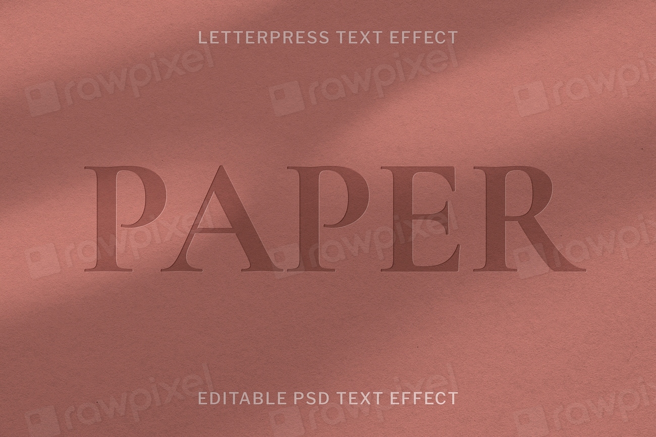 Letterpress text effect psd editable | Premium PSD Add-on - rawpixel