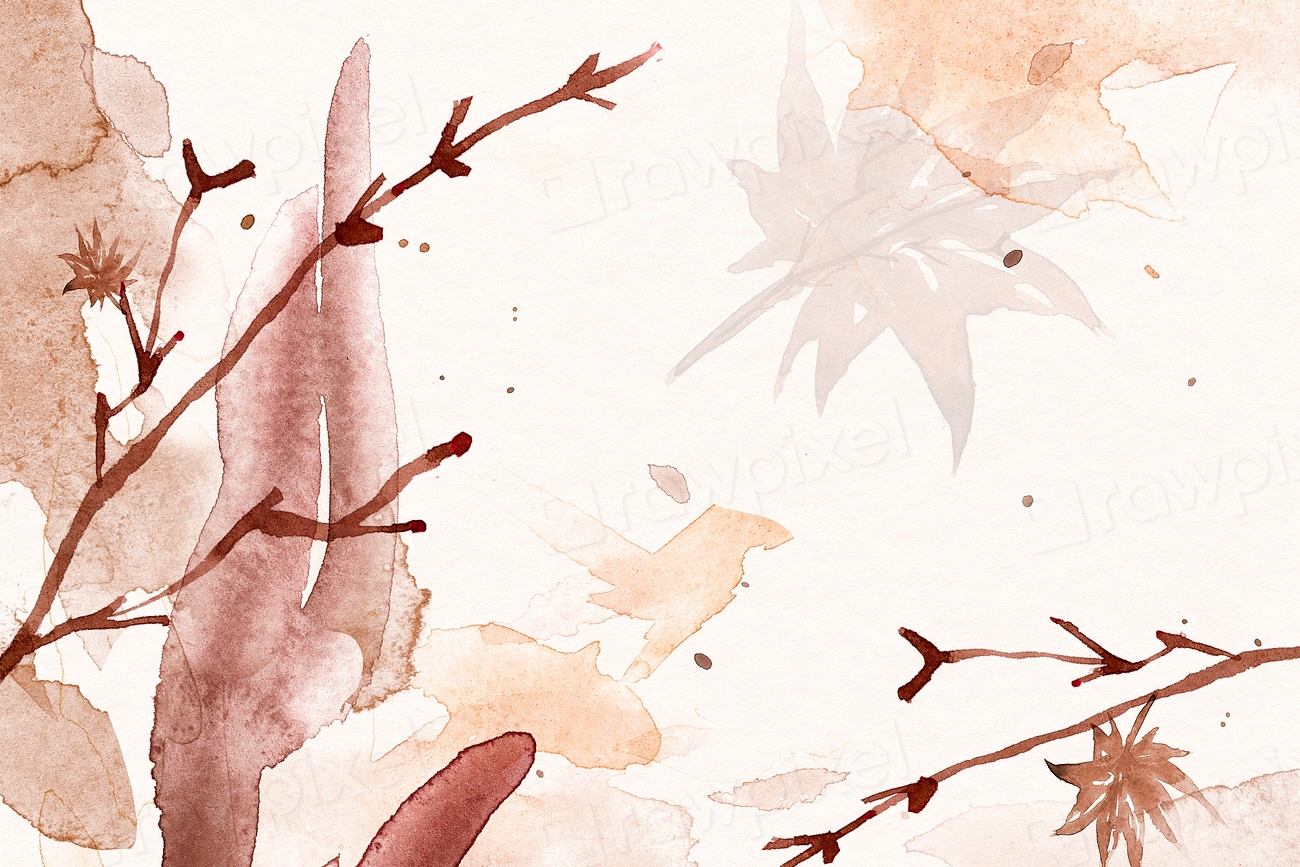 Autumn floral watercolor background brown | Free Photo - rawpixel