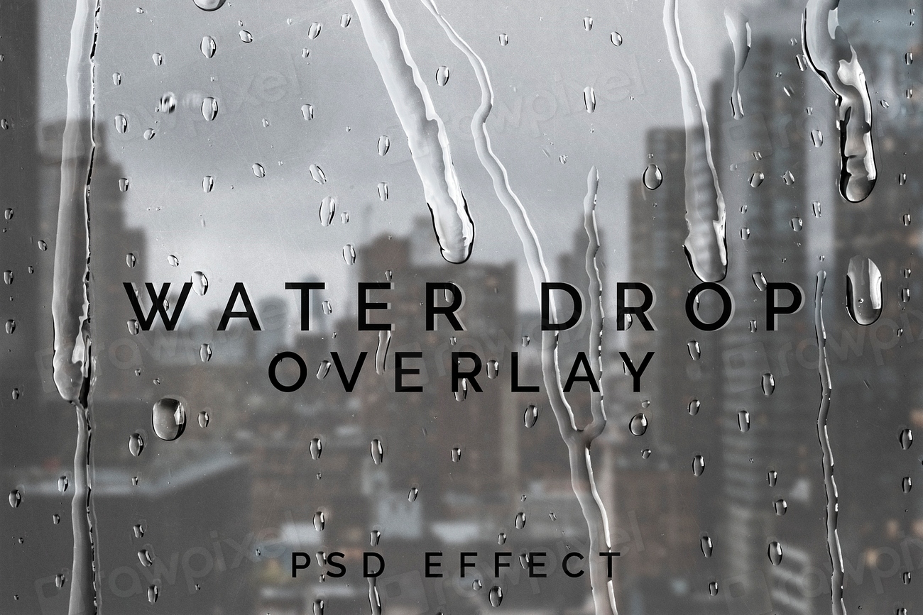Water drops overlay PSD effect | Premium PSD Add-on - rawpixel