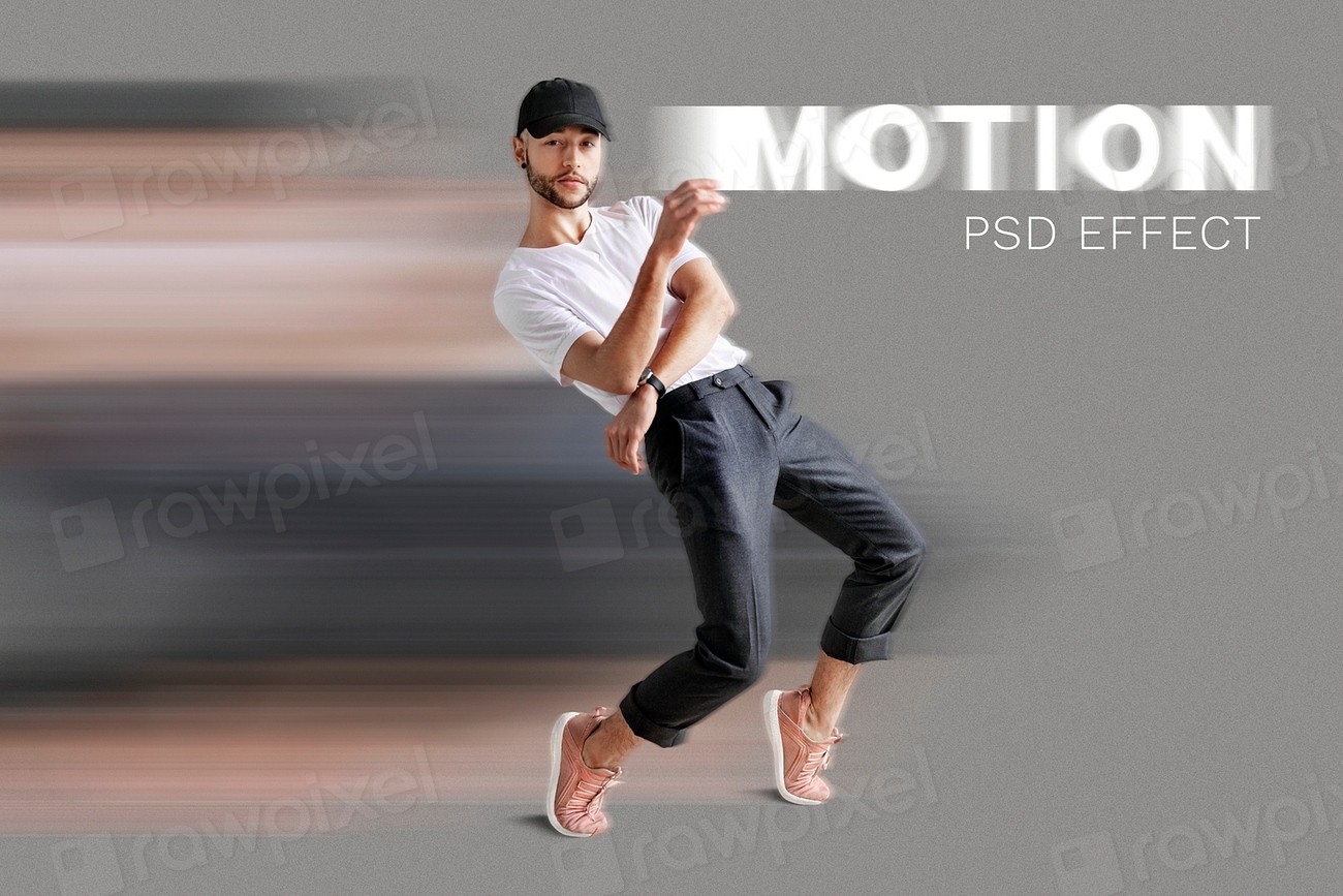 Stretch motion PSD effect easy-to-use | Premium PSD Add-on - rawpixel
