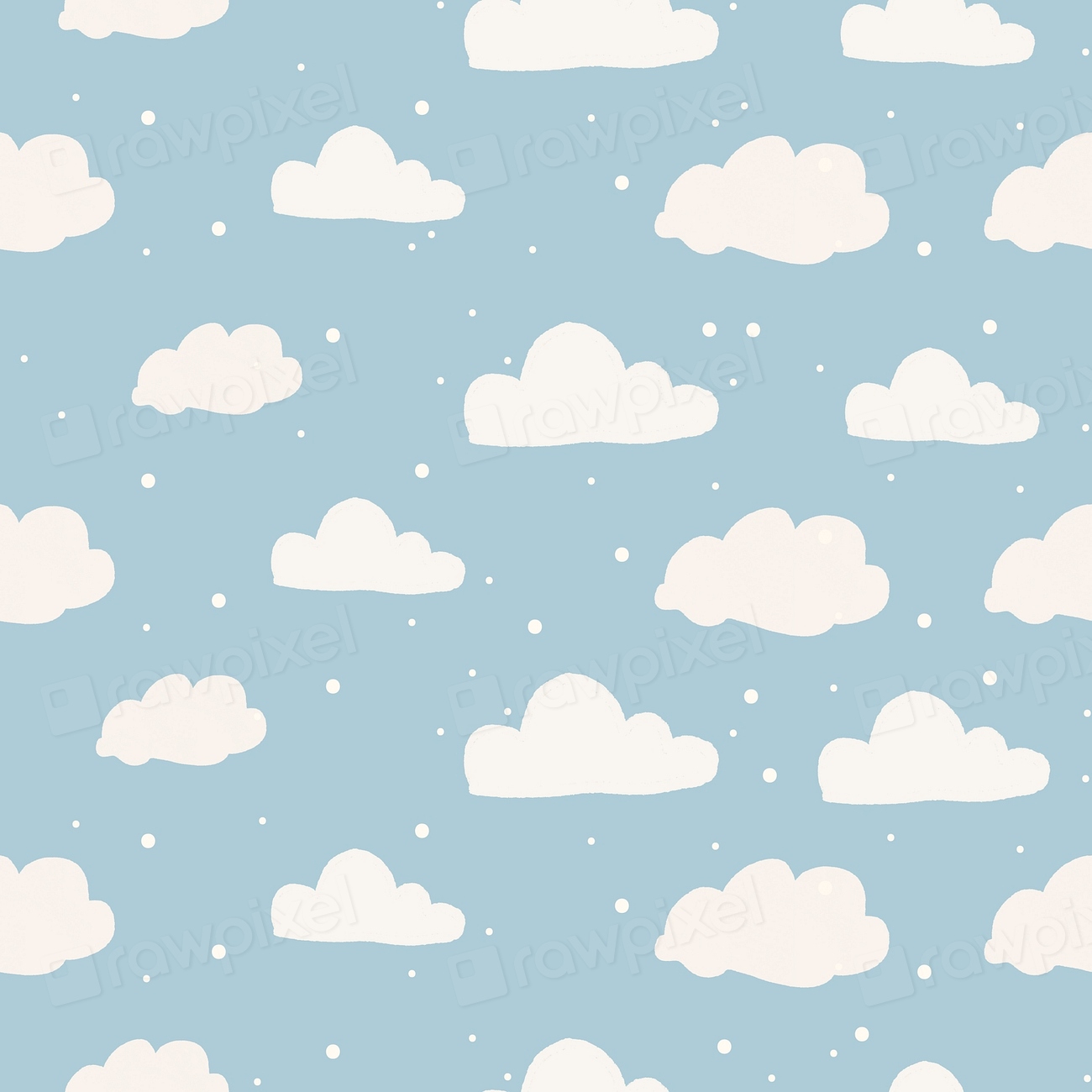 Blue cloud pattern background, cute | Premium Vector - rawpixel