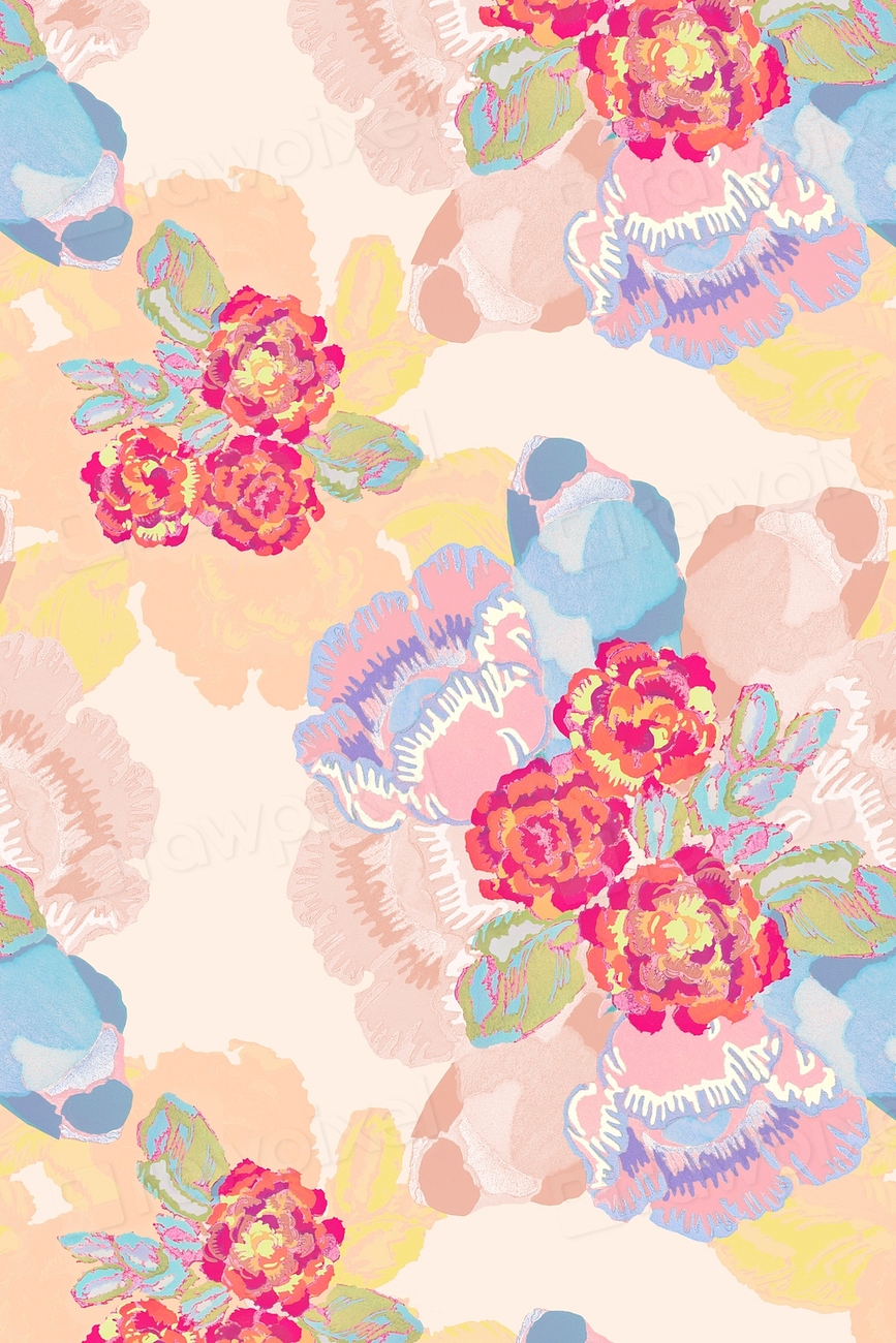 Vintage feminine background, floral pattern | Free Photo - rawpixel