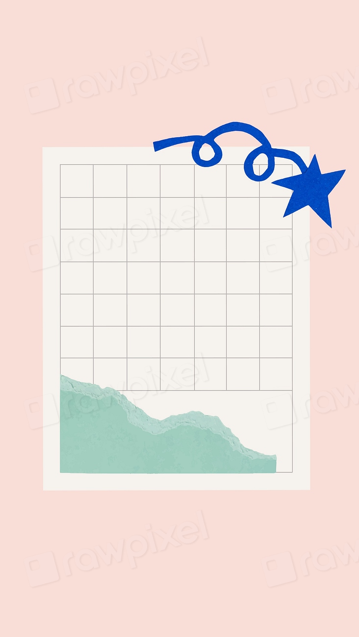 Cute mobile wallpaper, grid paper | Premium Vector - rawpixel