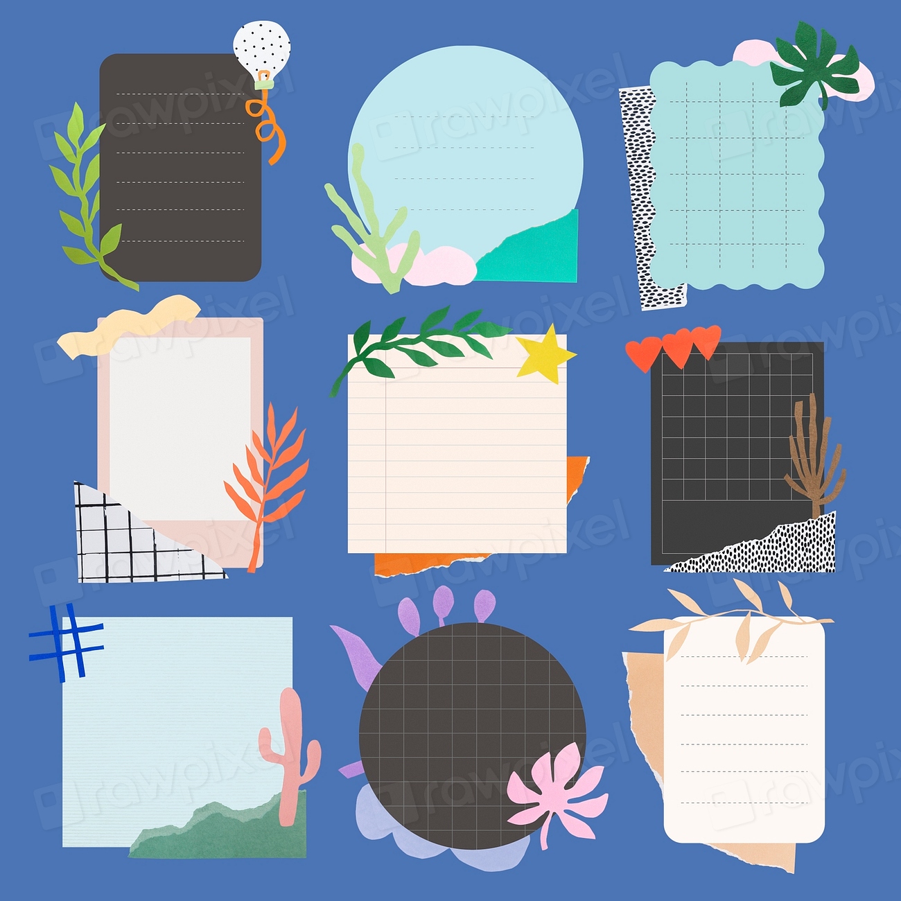 Cute paper note stickers, flower, | Premium PSD - rawpixel