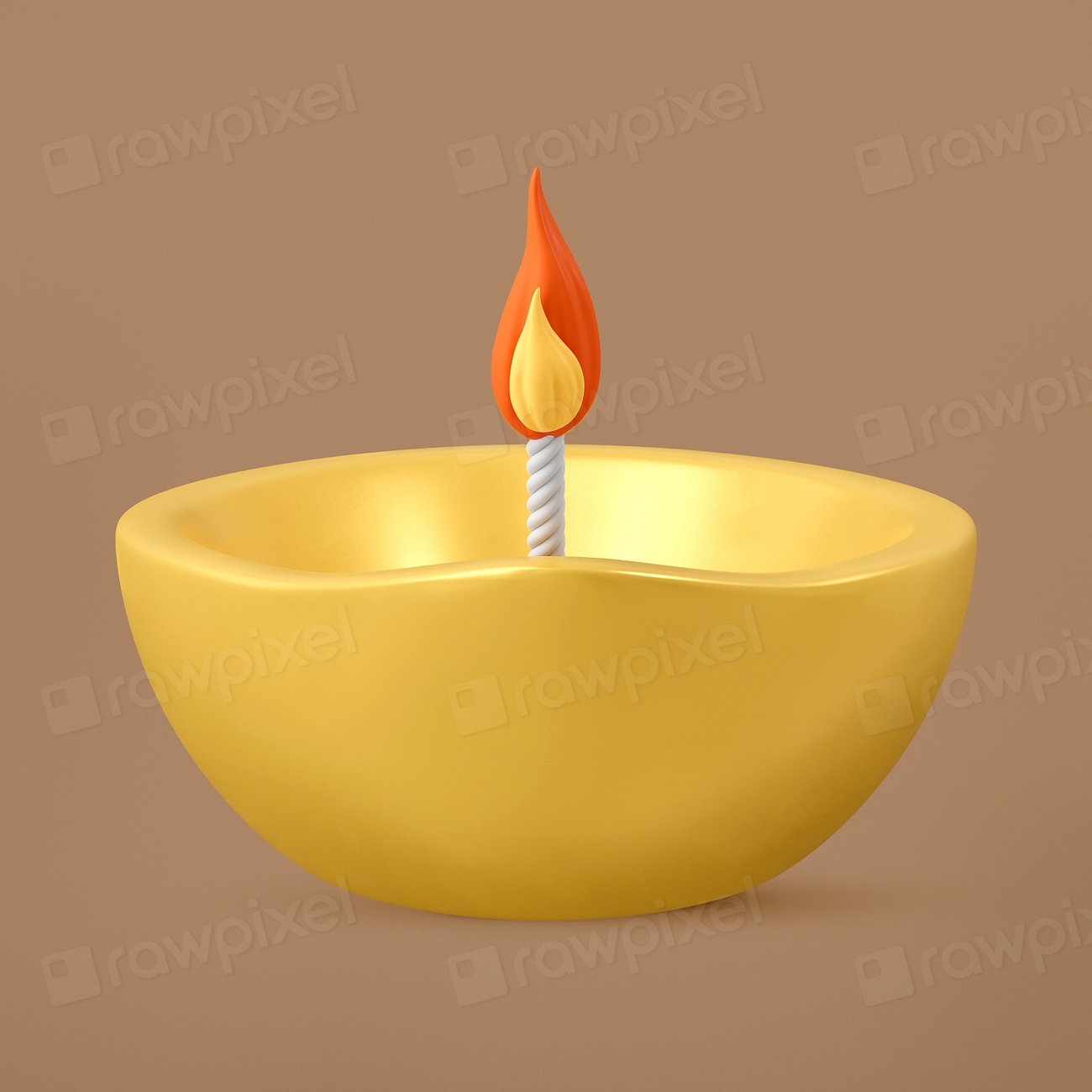 3D oil lamp sticker, Diwali | Premium PSD - rawpixel