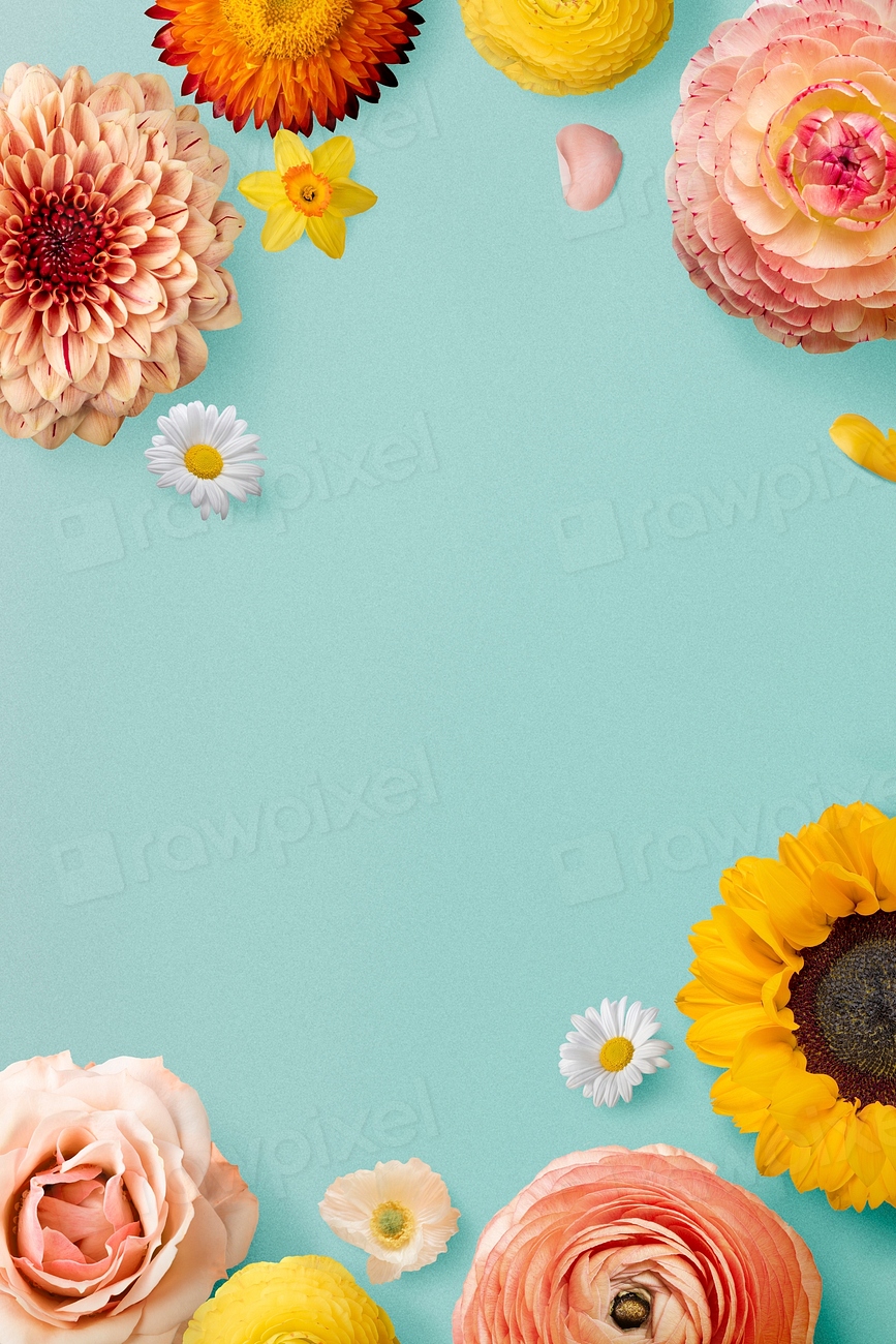 Colorful flower bouquet frame, floral | Premium PSD - rawpixel