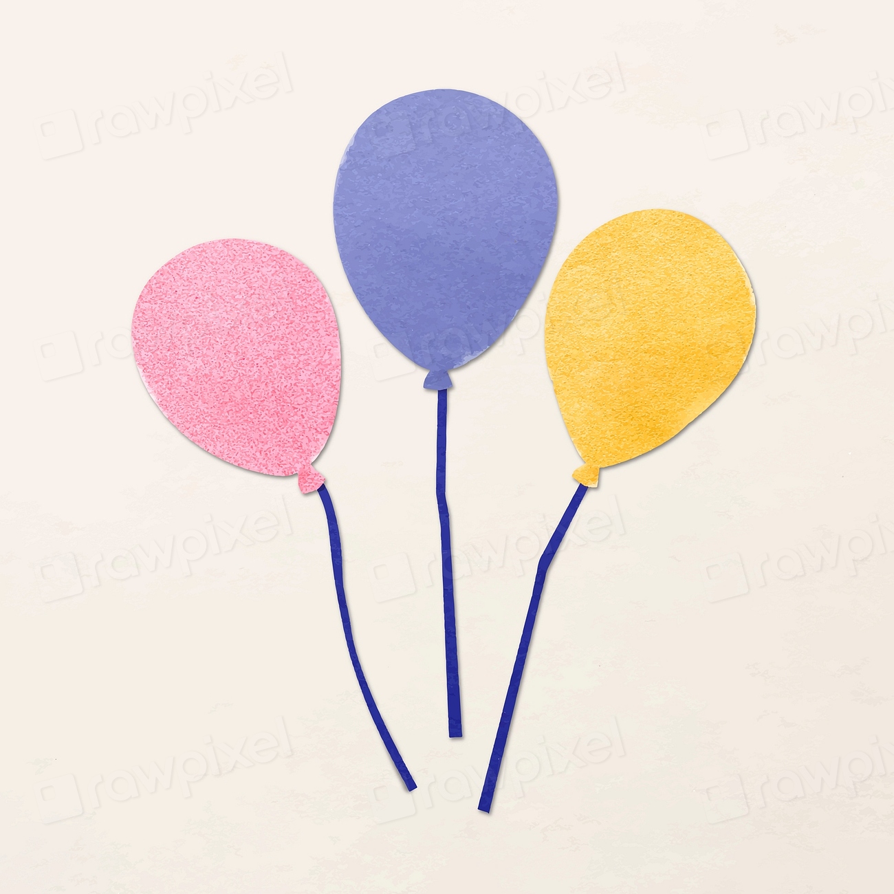 Balloons collage element, paper craft | Premium Vector - rawpixel