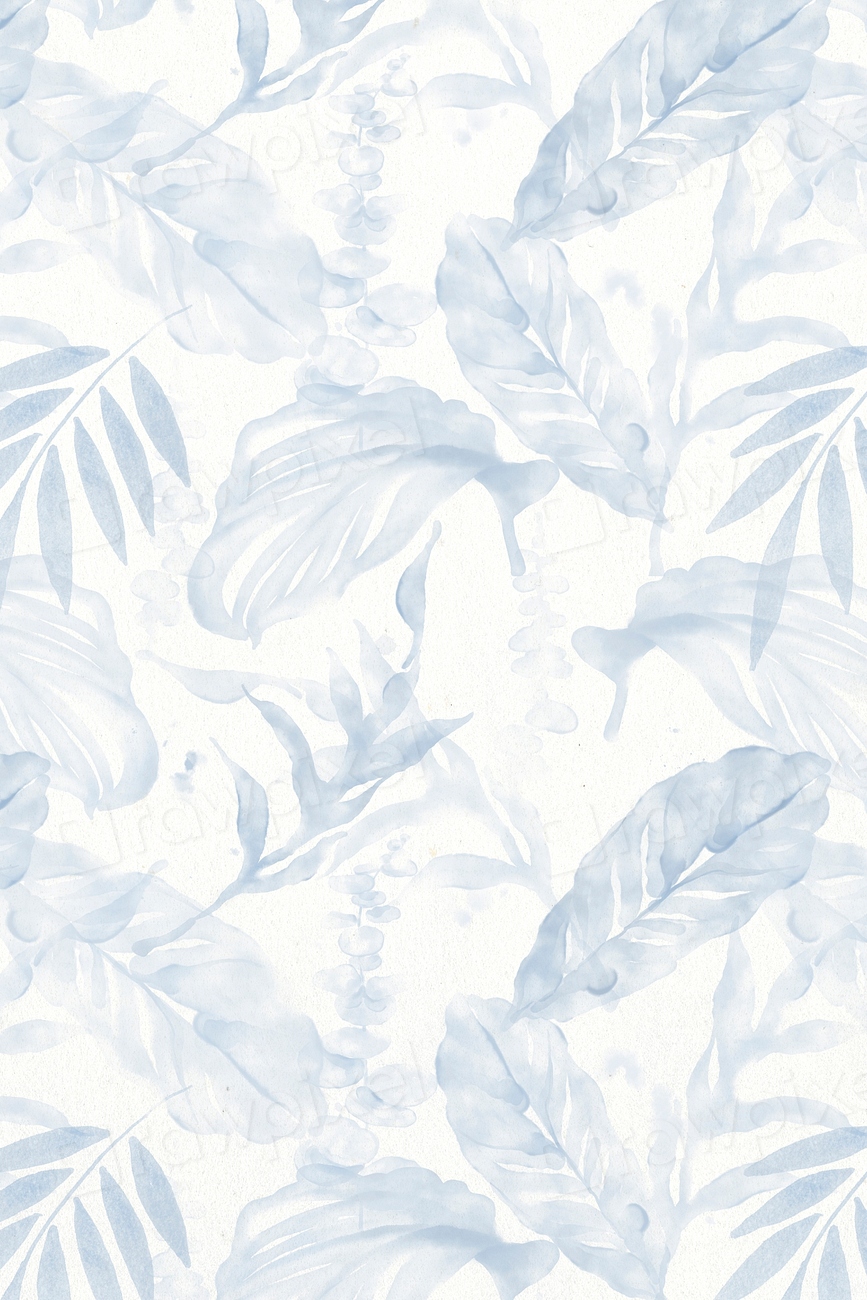 Blue botanical background, leaf graphic | Premium Photo Illustration ...