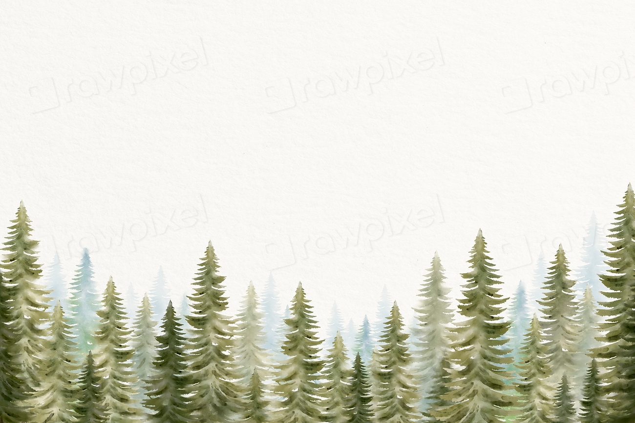 Pine forest border, watercolor nature | Premium Photo - rawpixel