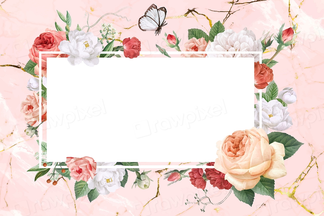 Rectangular frame decorated roses vector | Premium Vector - rawpixel