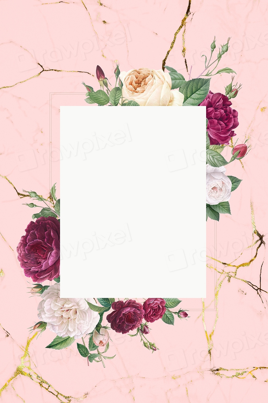 Rectangular frame decorated with roses | Premium PSD - rawpixel