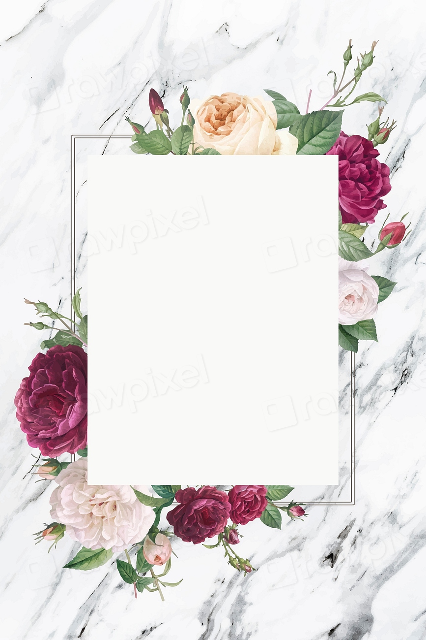 Rectangular frame decorated roses vector | Premium Vector - rawpixel