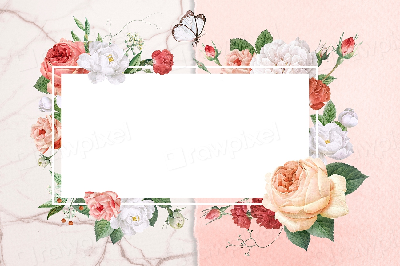 Rectangular frame decorated roses illustration | Premium PSD - rawpixel