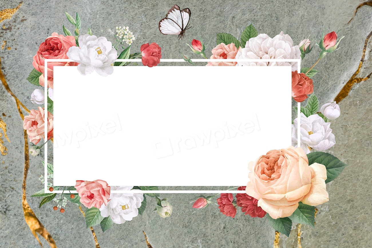 Rectangular frame decorated roses vector | Premium Vector - rawpixel
