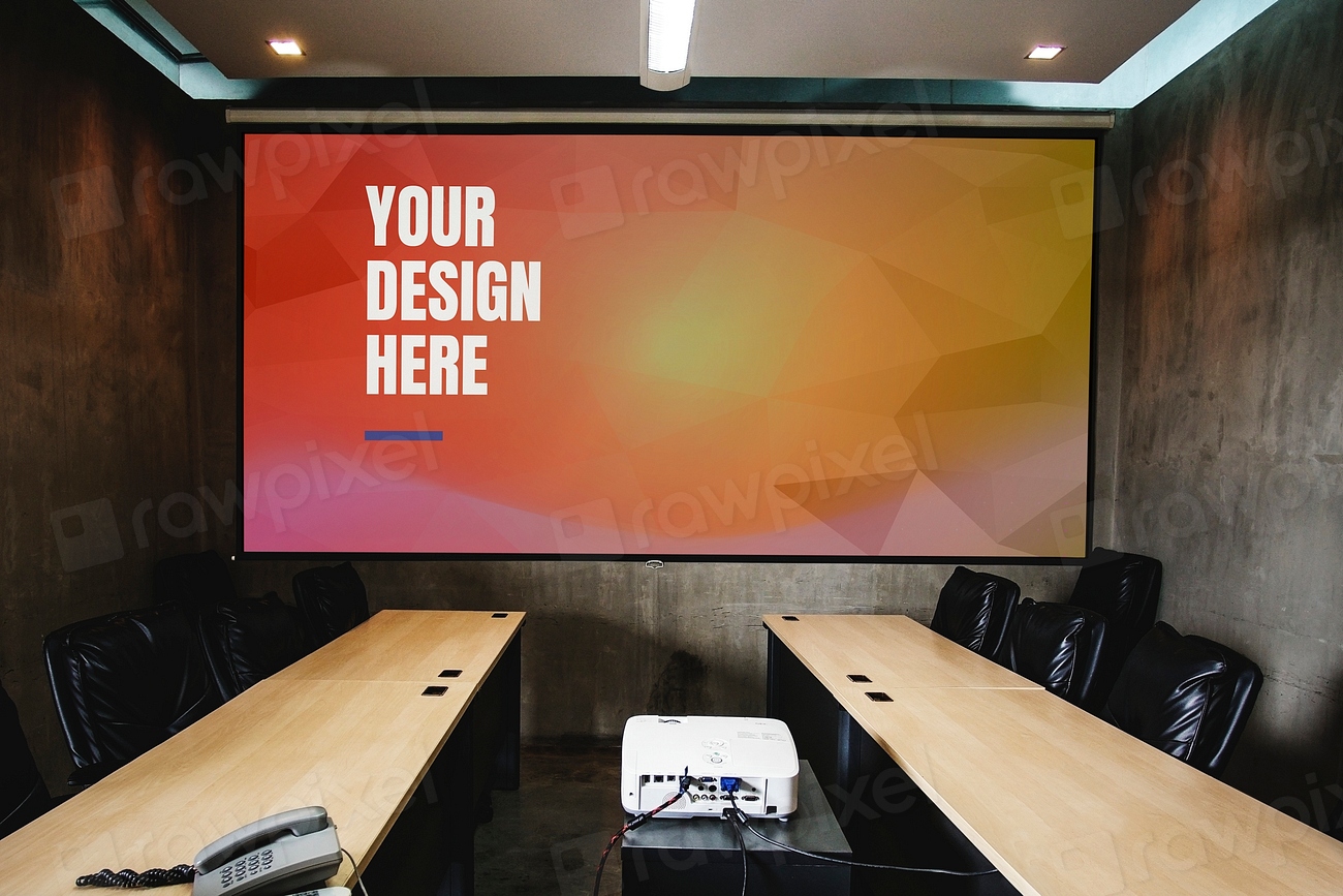 Projector screen mockup meeting room | Premium PSD Mockup - rawpixel