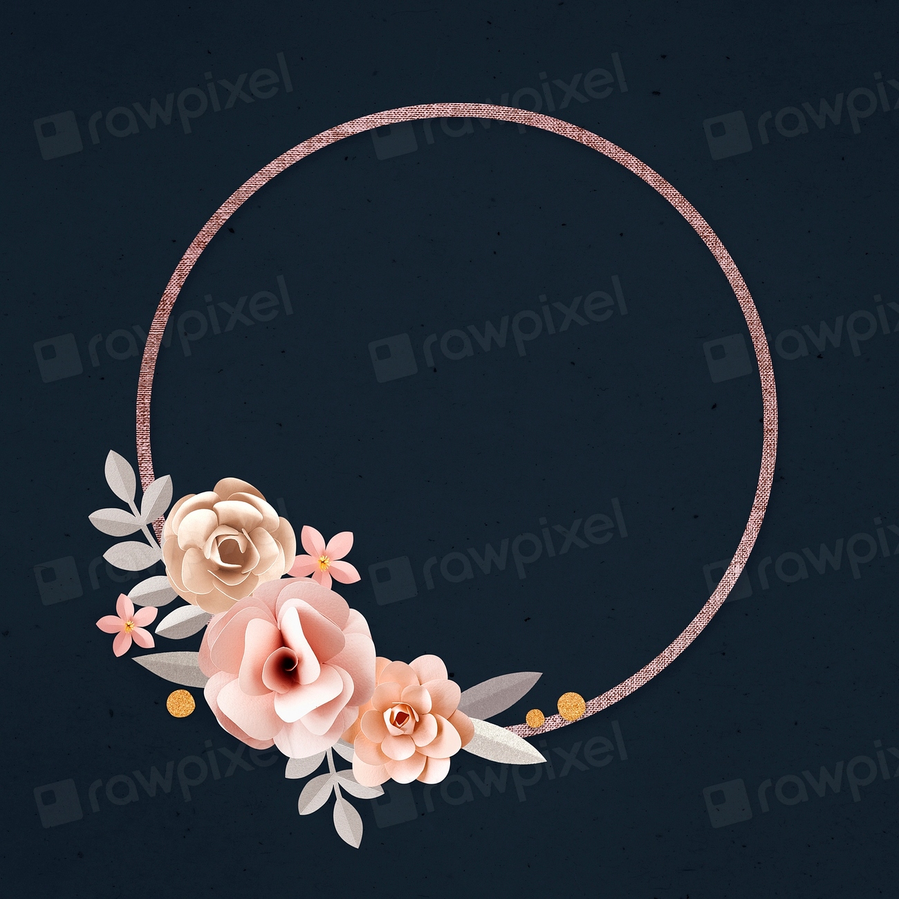 Round paper craft flower wreath | Premium PSD - rawpixel