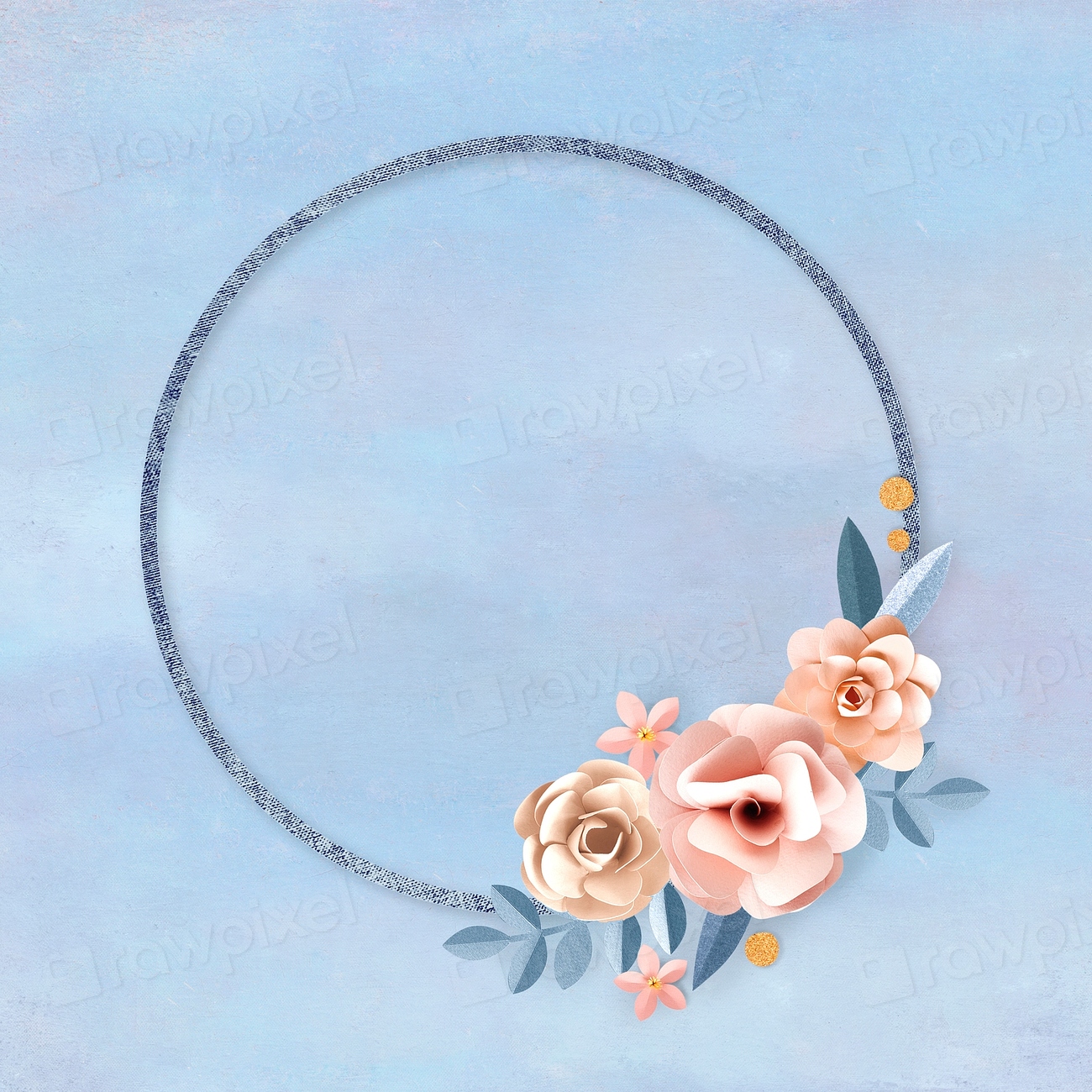 Round paper craft flower wreath | Premium Photo - rawpixel