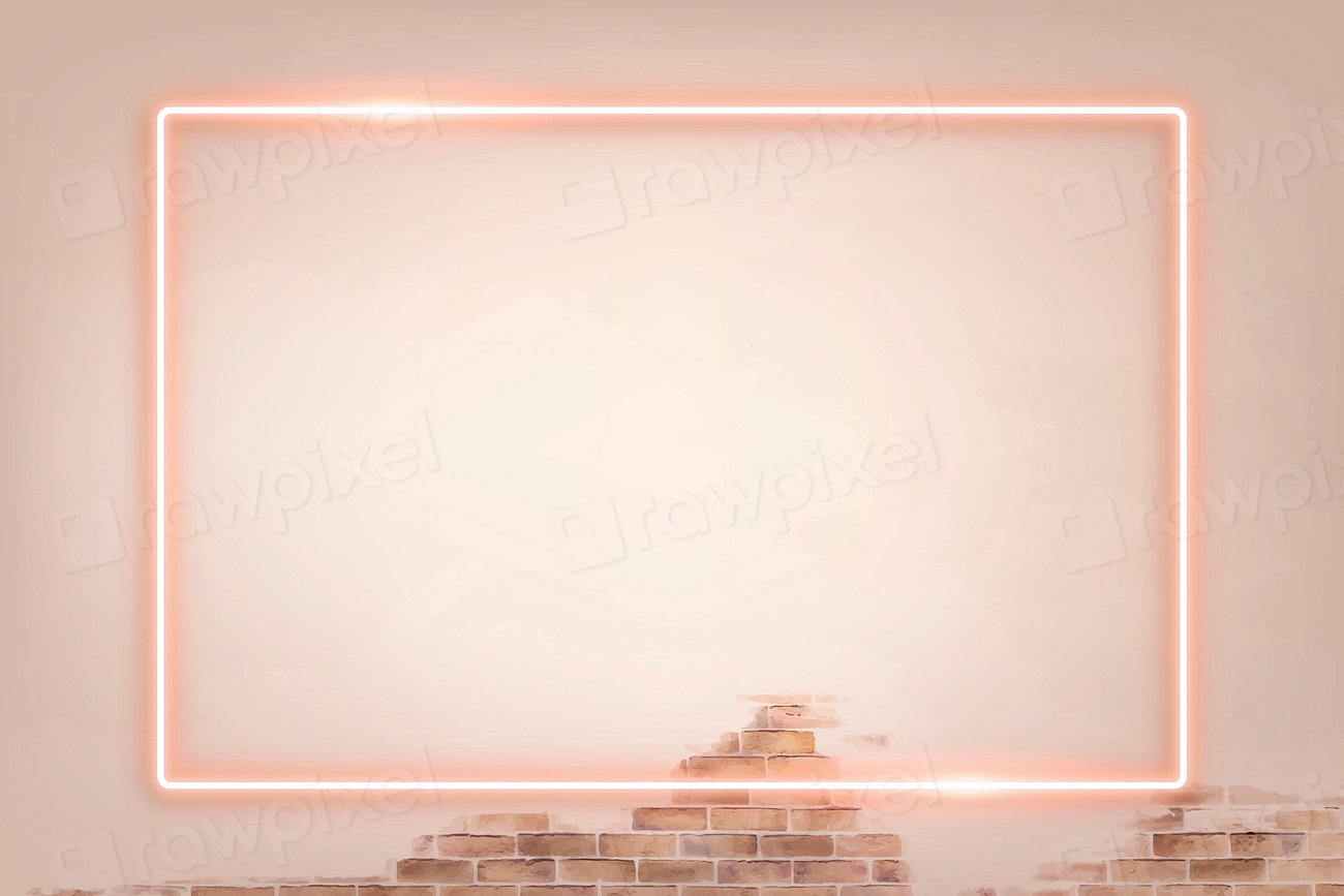Rectangle orange neon frame pale | Premium Vector - rawpixel