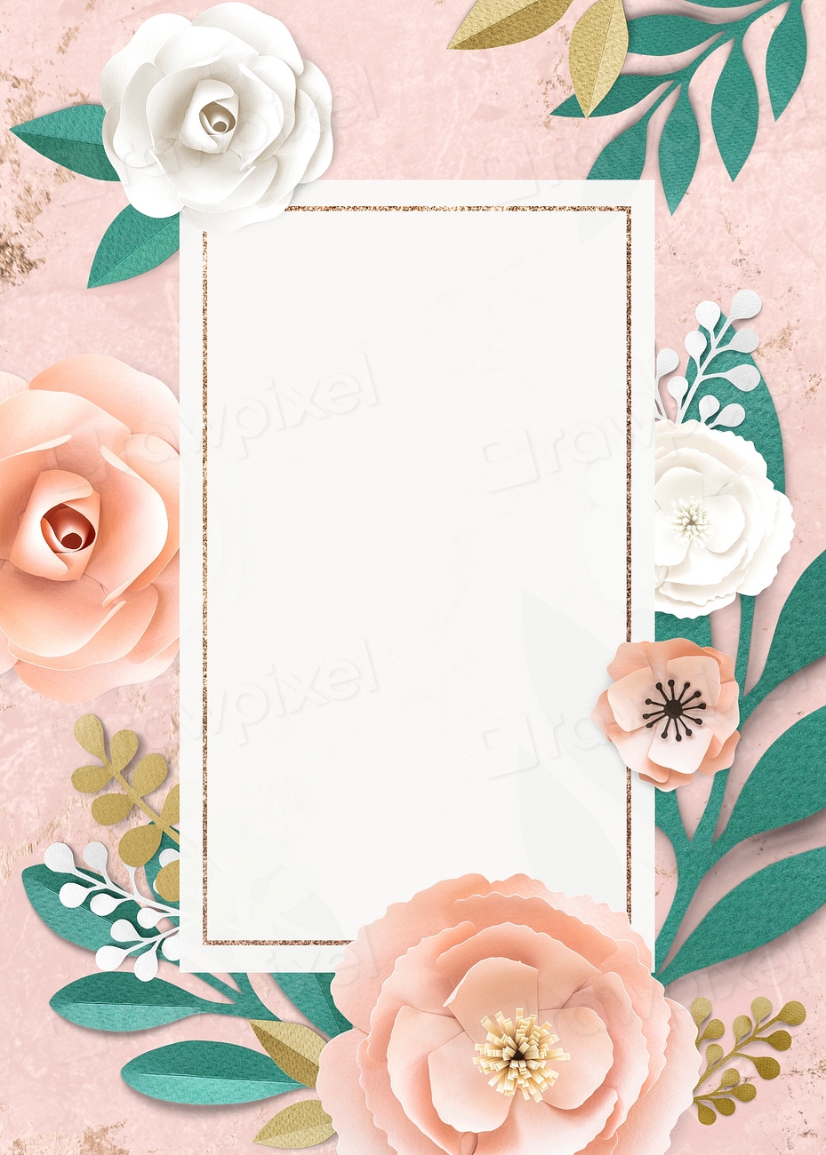Rectangle paper craft flower frame | Premium PSD - rawpixel
