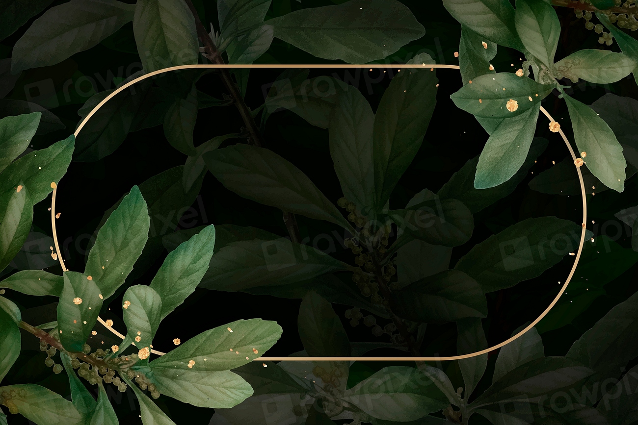 Gold frame foliage pattern background | Premium Vector - rawpixel
