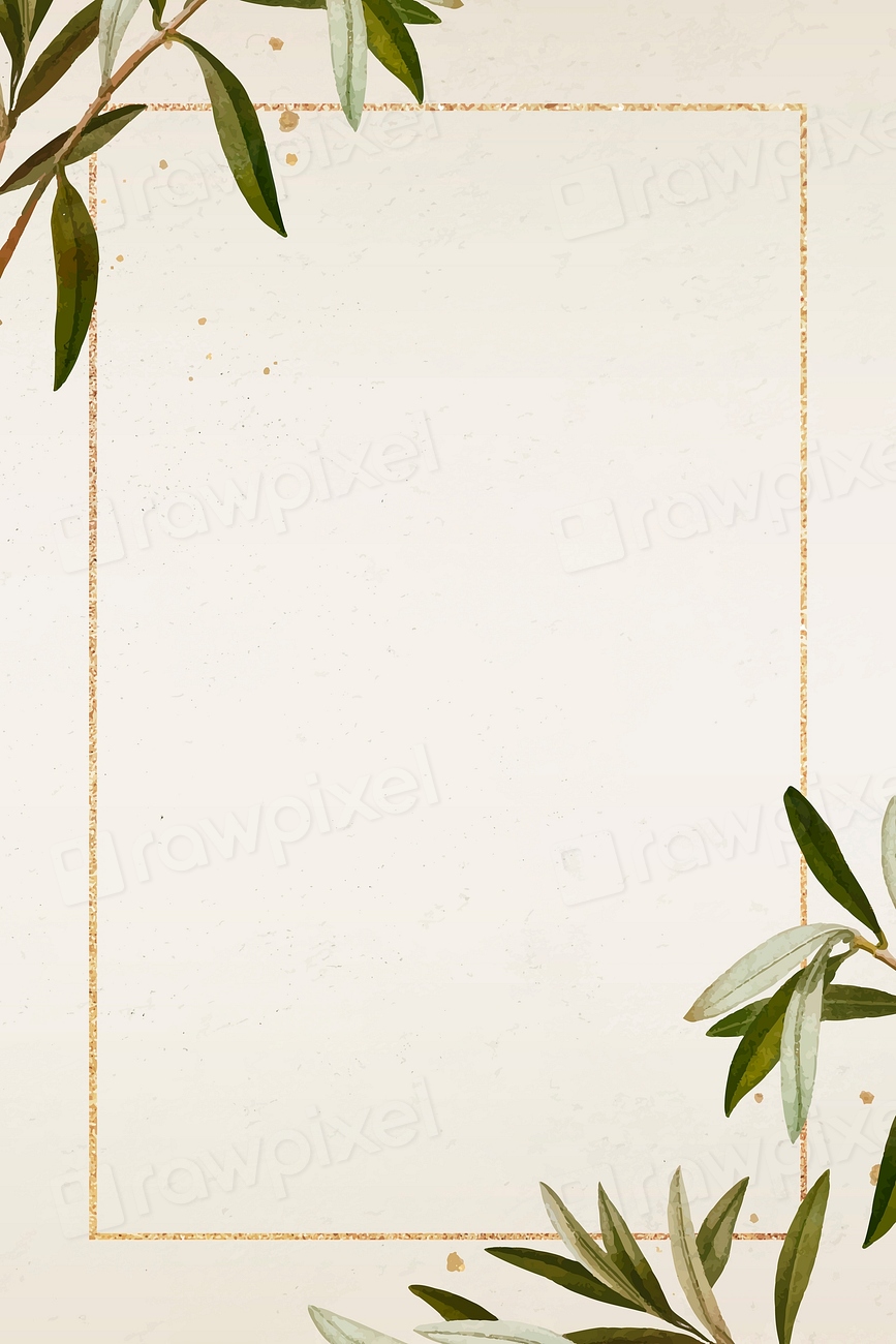 Rectangle gold frame olive branch | Premium Vector - rawpixel