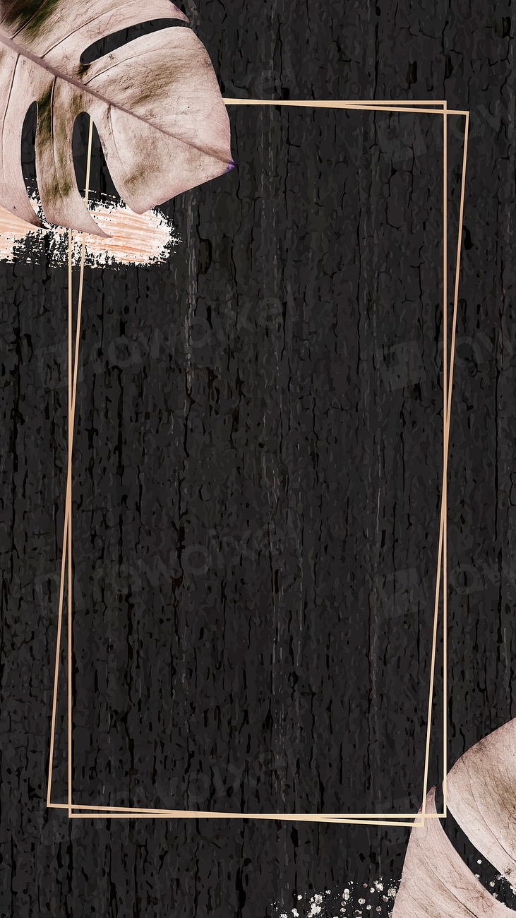 Gold frame with metallic monstera | Premium Vector - rawpixel