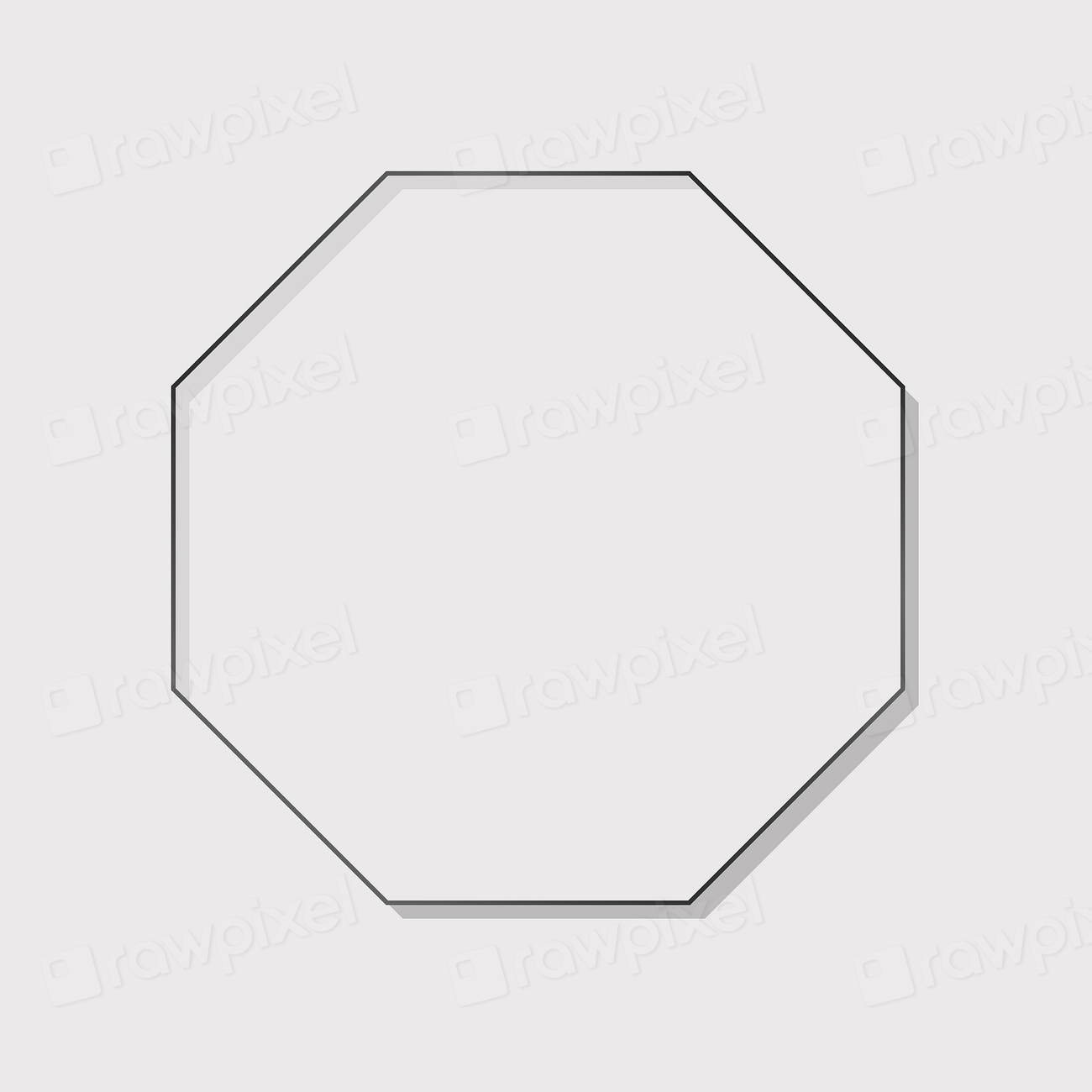 Octagon black frame on a blank | Premium Vector - rawpixel