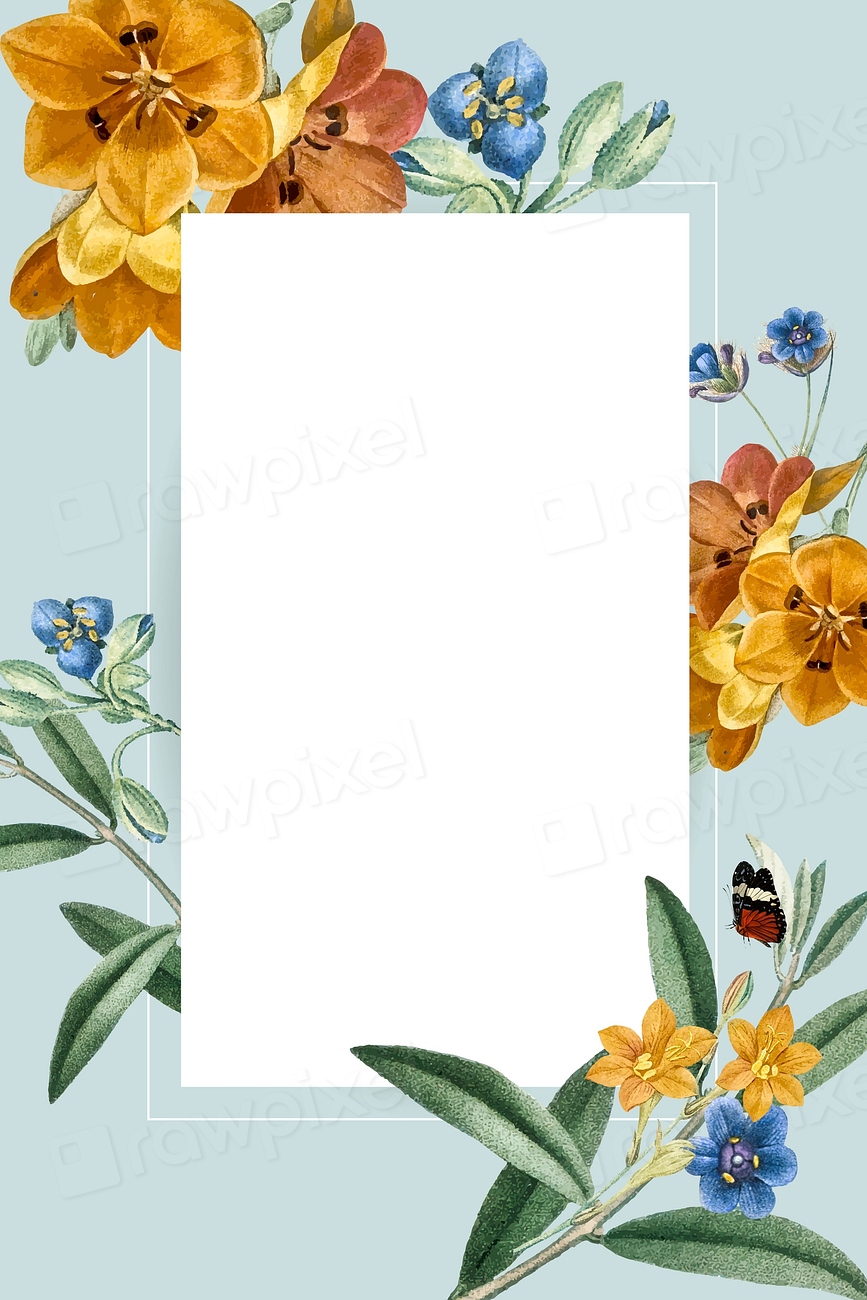 Floral rectangle frame design vector | Premium Vector - rawpixel