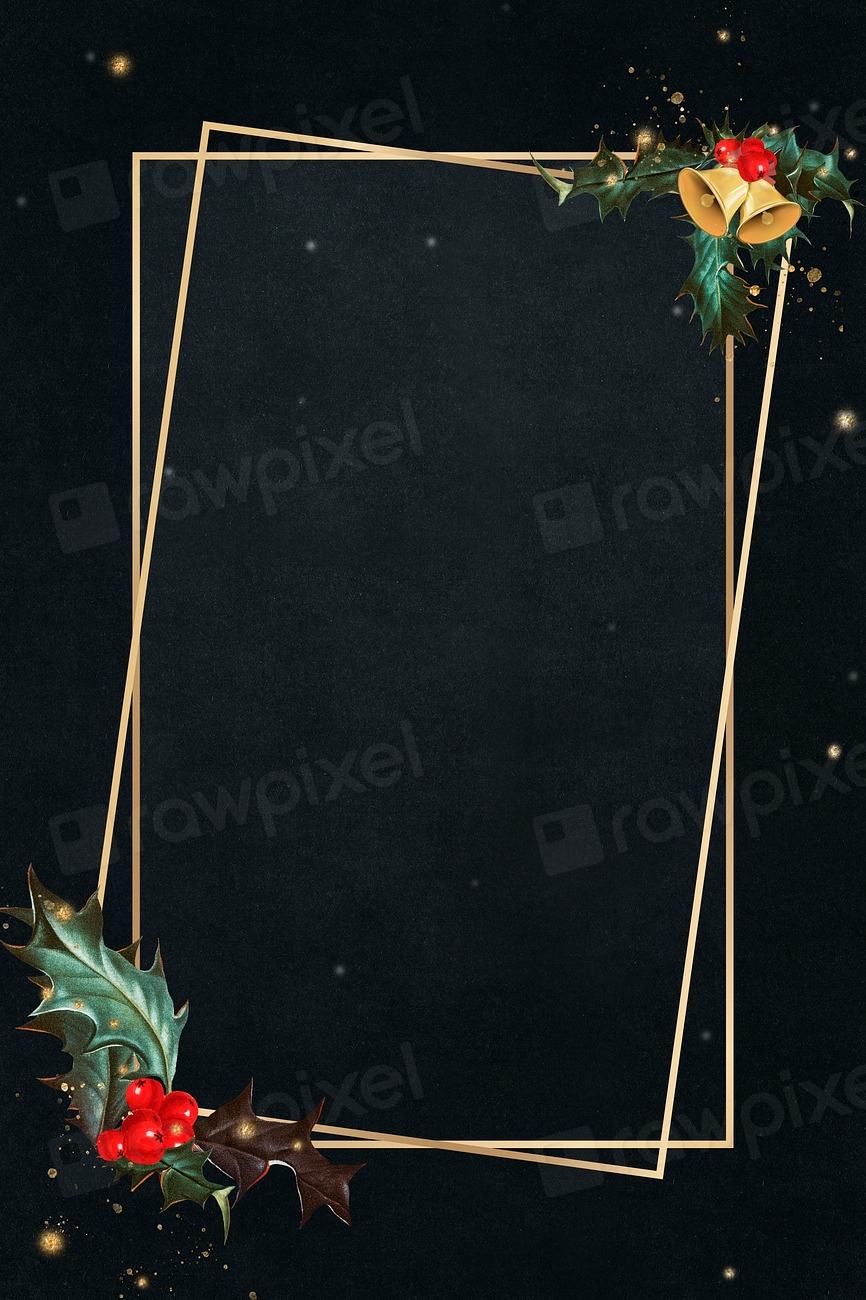 Golden rectangle Christmas frame design | Premium PSD - rawpixel
