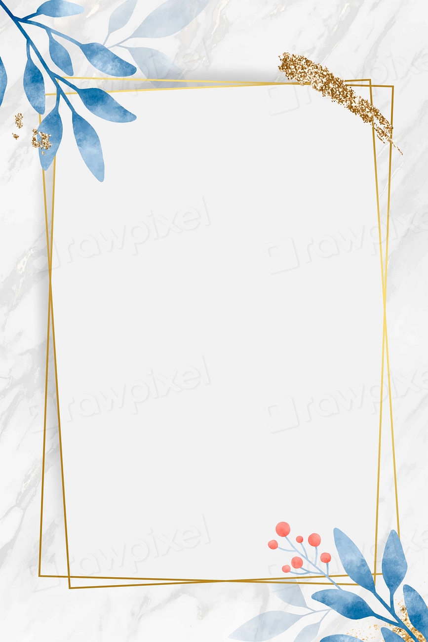 Golden rectangle watercolor leafy frame | Premium Vector - rawpixel
