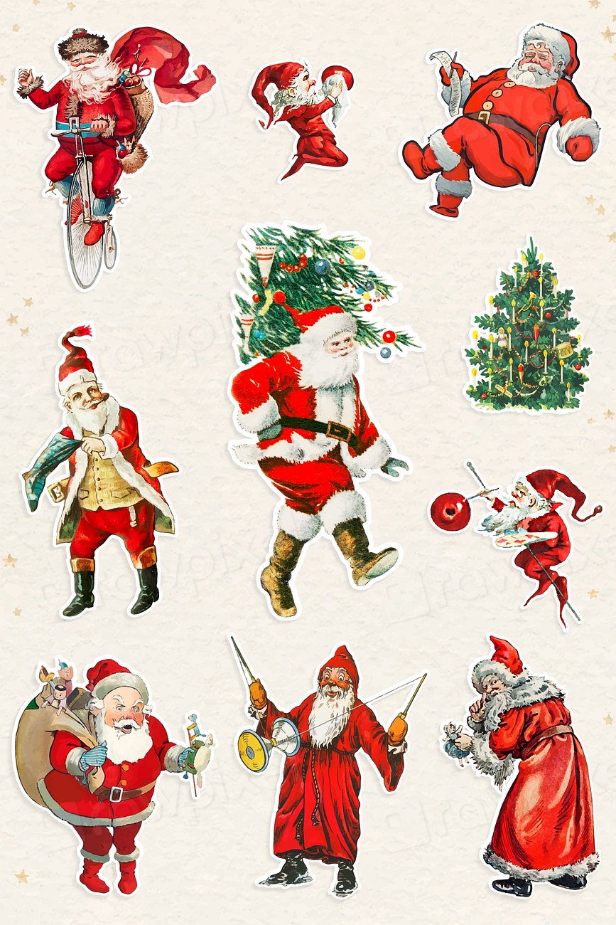 Santa Claus sticker set vector | Premium Vector - rawpixel