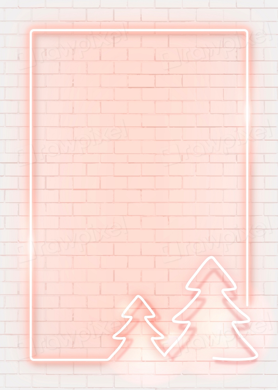 Pink neon Christmas frame illustration | Premium Vector - rawpixel