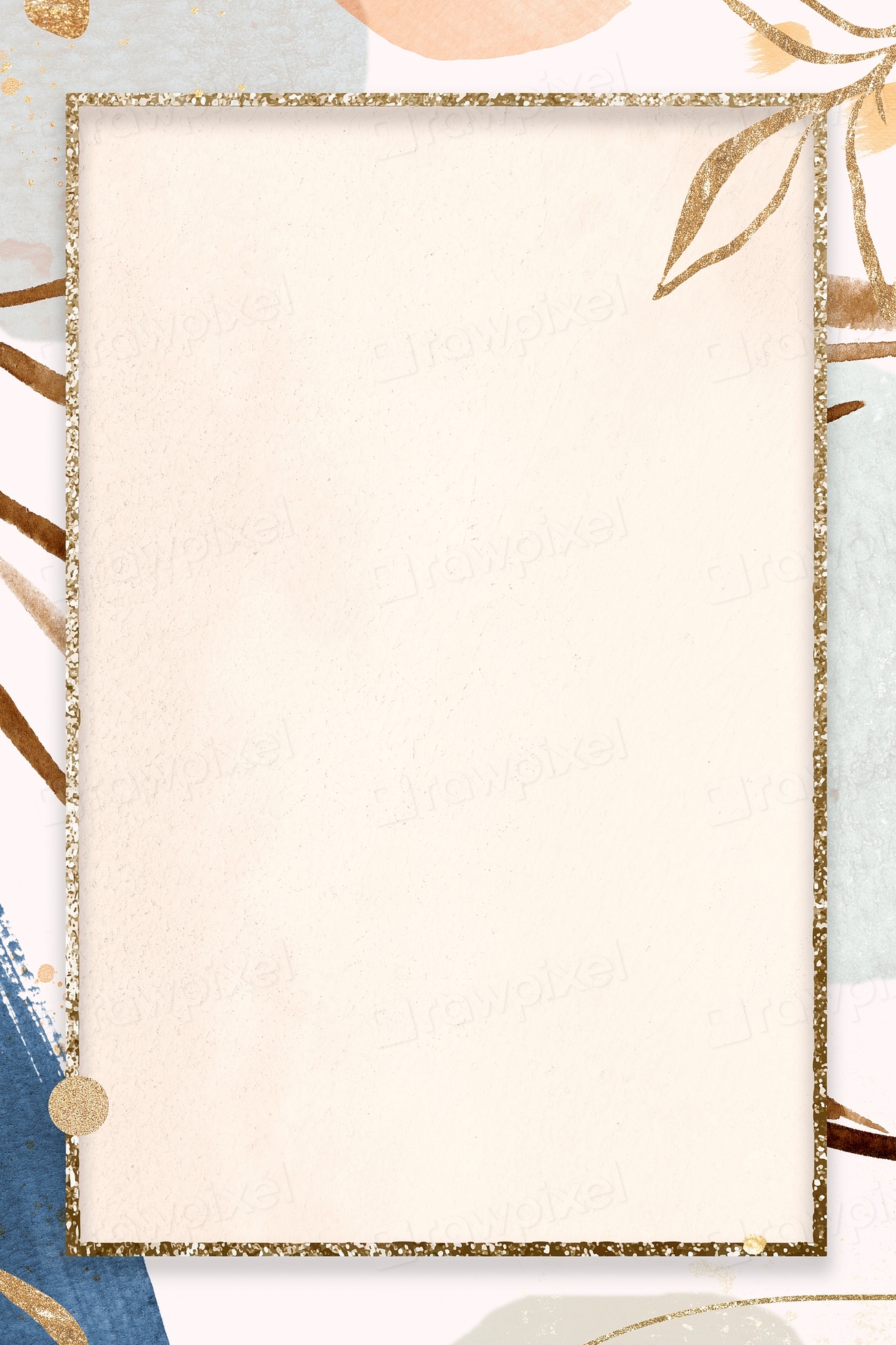 Memphis patterned gold frame illustration | Premium Photo - rawpixel
