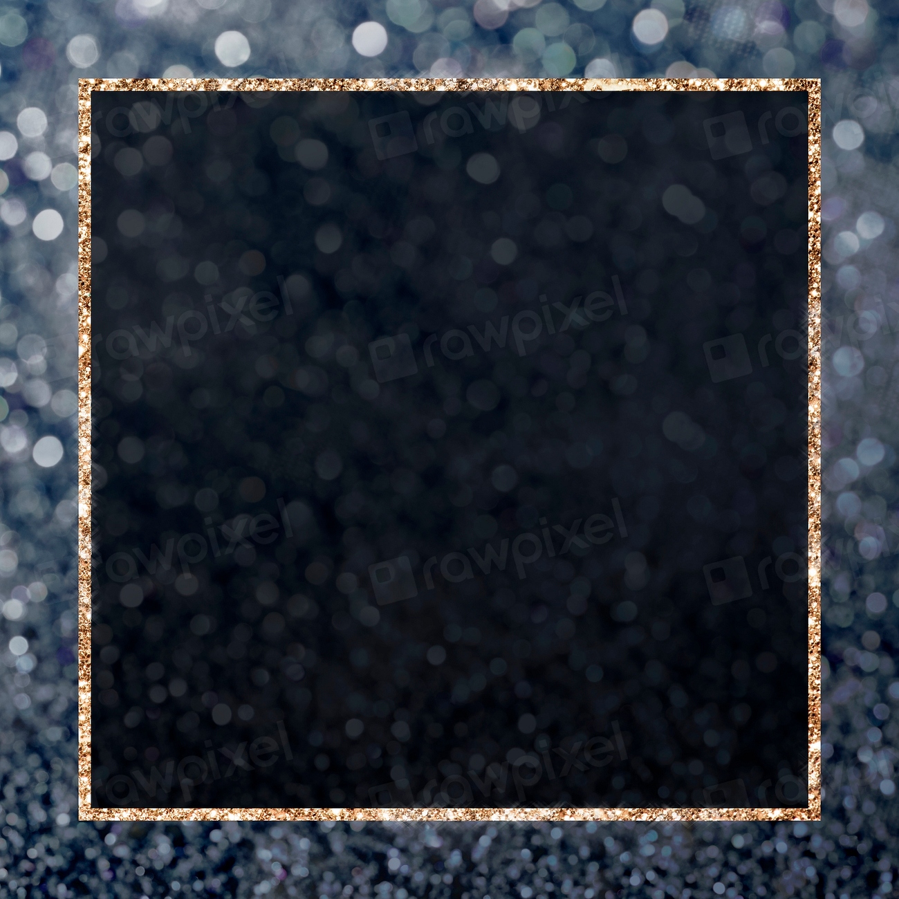 Glittery golden square frame mockup | Premium PSD - rawpixel