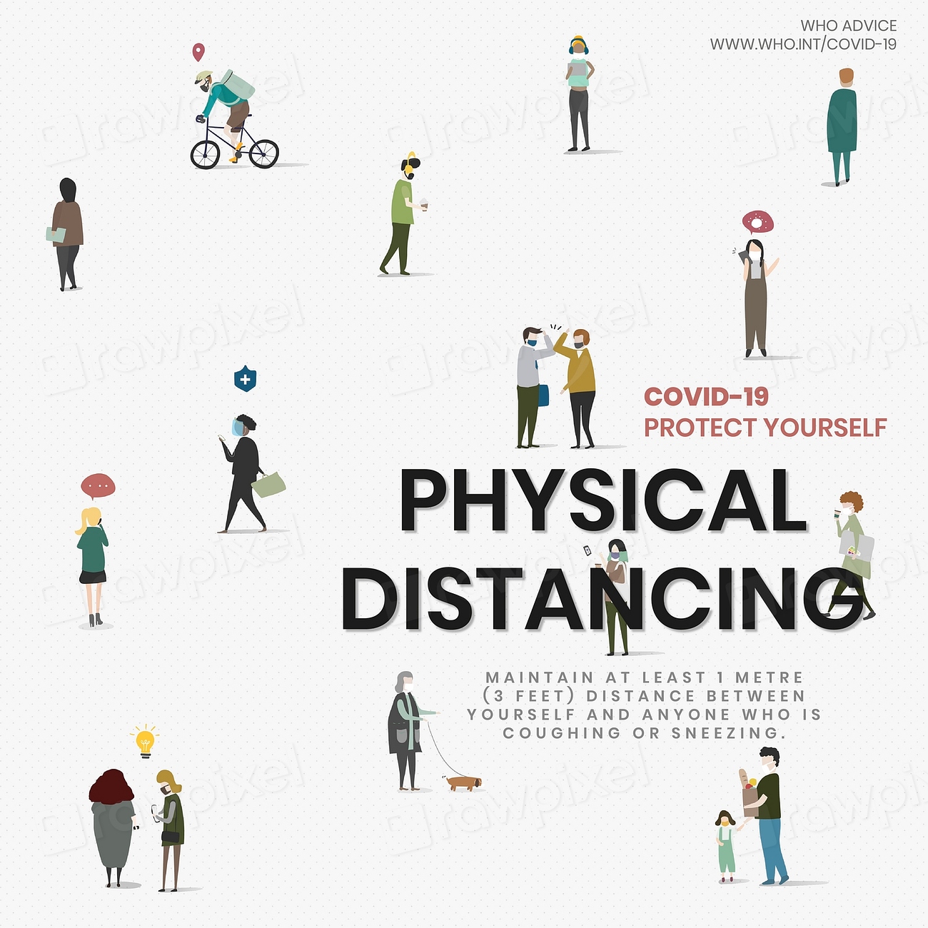 Advice physical distancing WHO vector | Premium Vector - rawpixel