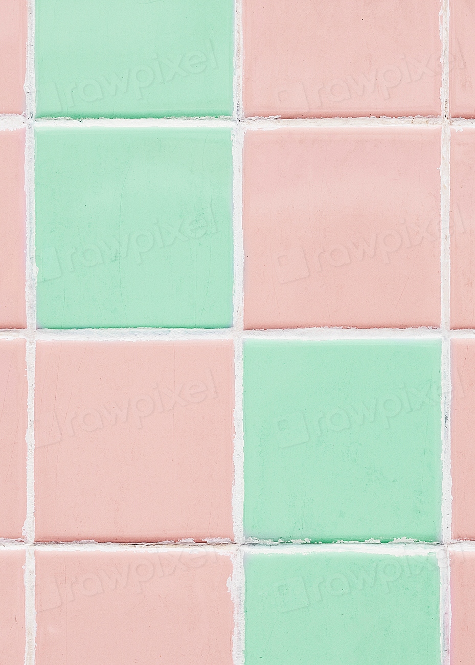 Pastel pink green tiles textured | Premium Photo - rawpixel