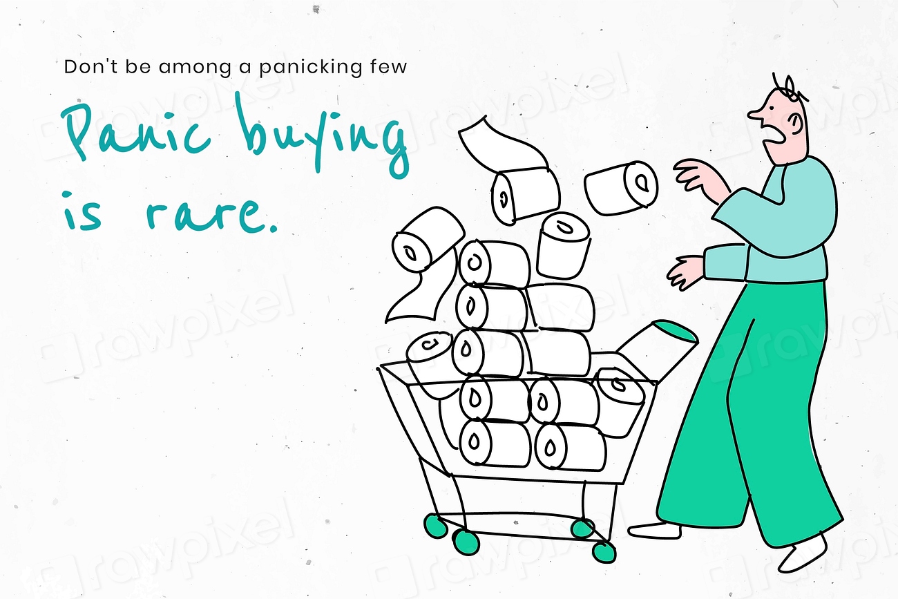 Avoid panic buying and stockpiling. | Free Vector - rawpixel