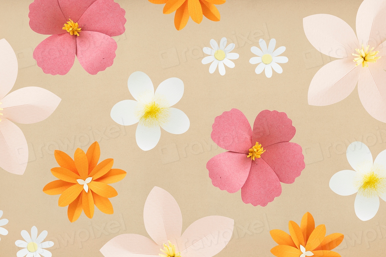 Colorful paper craft flower background | Premium Photo - rawpixel