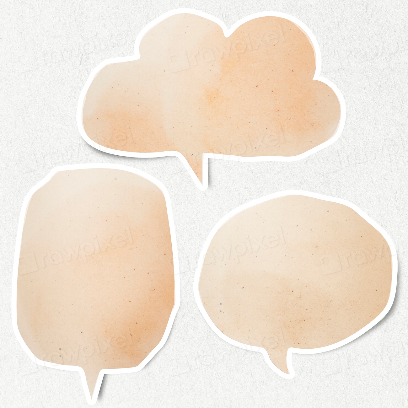 Beige speech bubble sticker set | Premium PSD - rawpixel