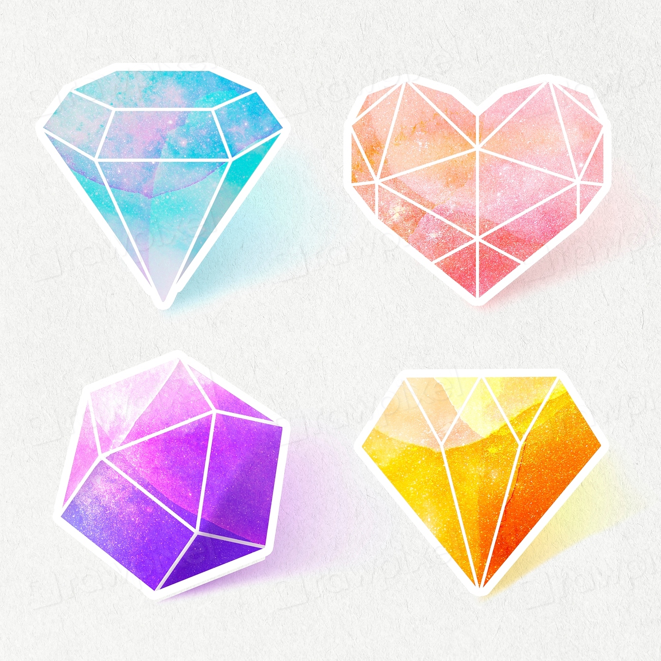 Colorful crystal sticker design element | Premium PSD - rawpixel