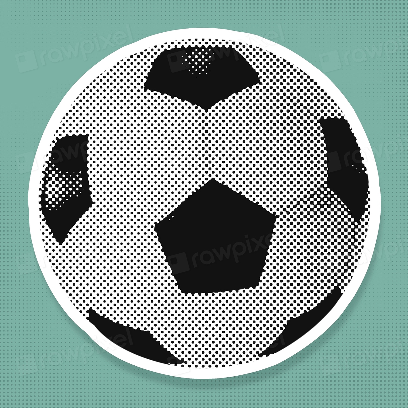 Halftone football sticker | Premium PSD - rawpixel