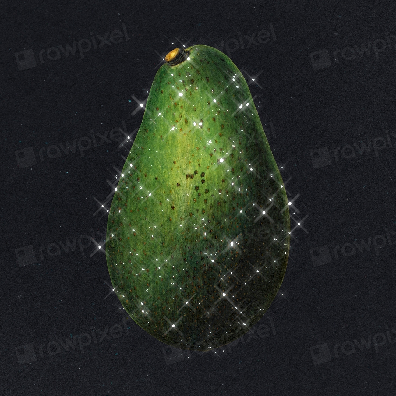 Hand drawn sparkling avocado design | Premium PSD - rawpixel