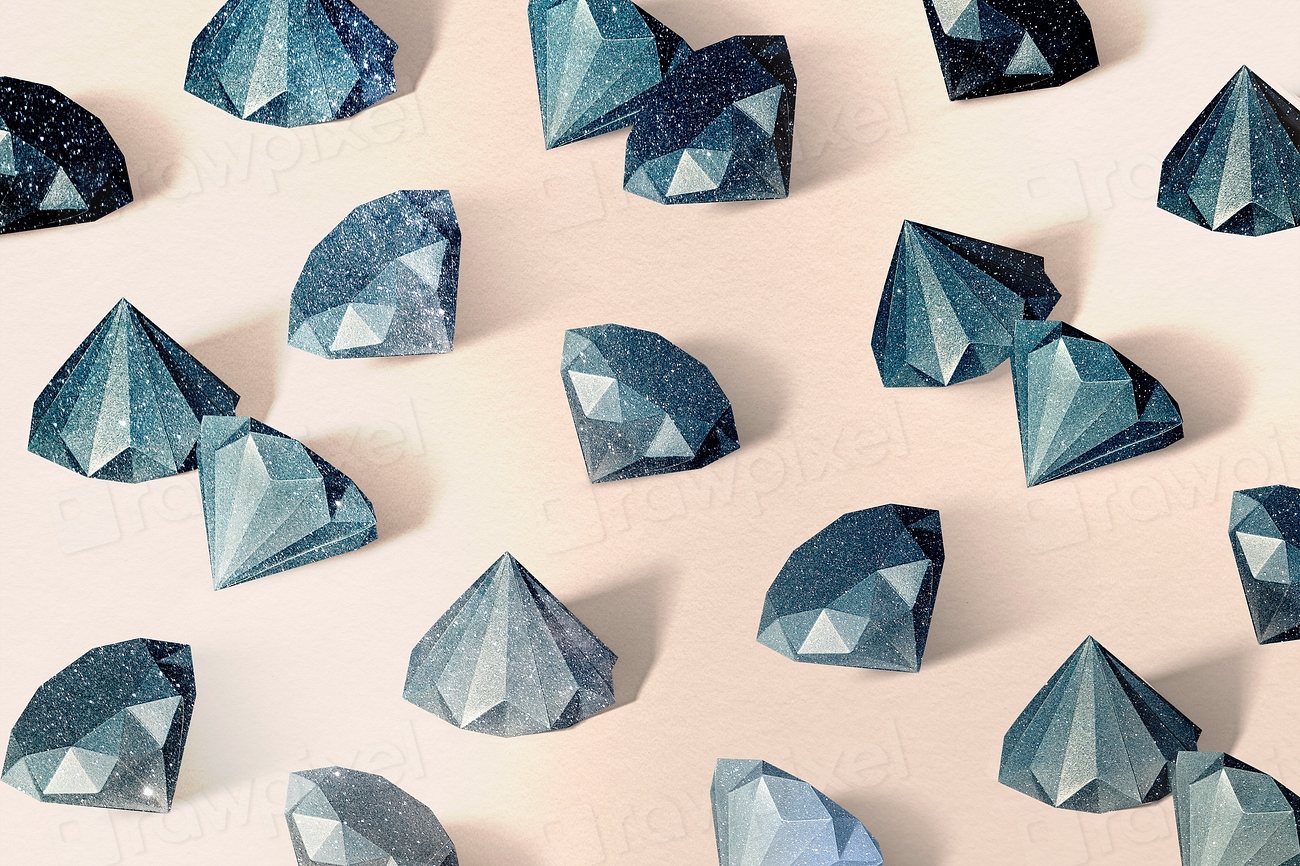 Blue paper craft diamond patterned | Premium PSD - rawpixel