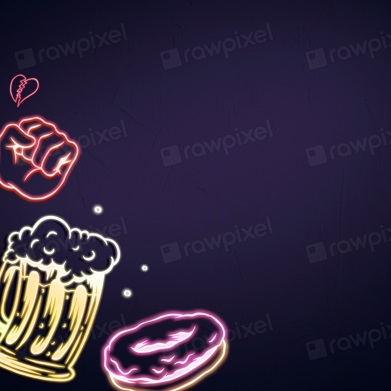 Cute neon frame design resource | Premium PSD - rawpixel